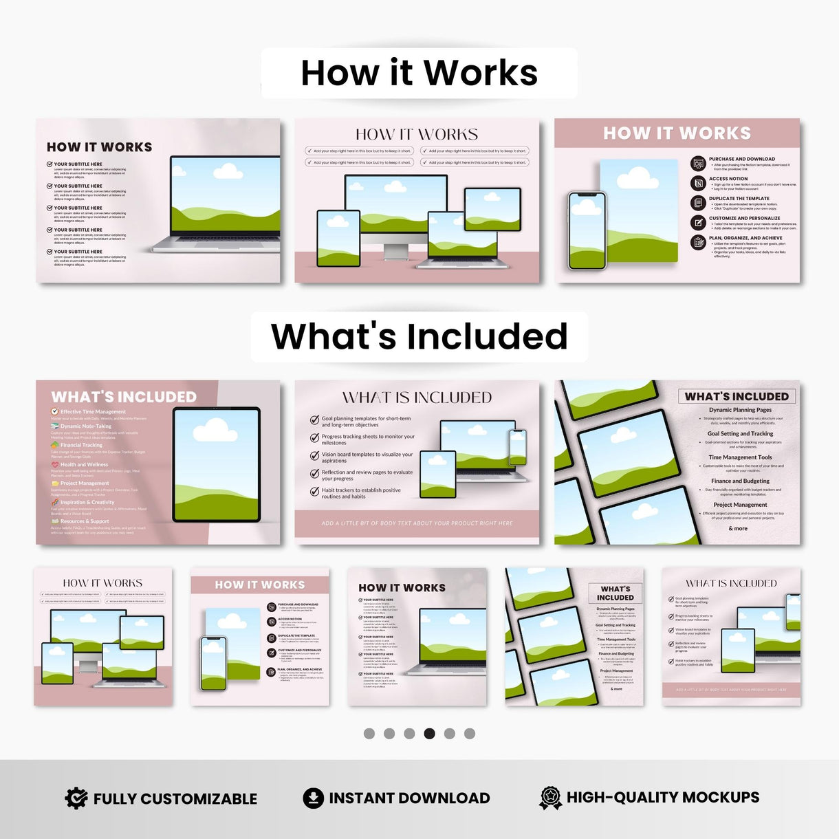 Notion Template Canva Mockups Bundle White Devices - DigiPax