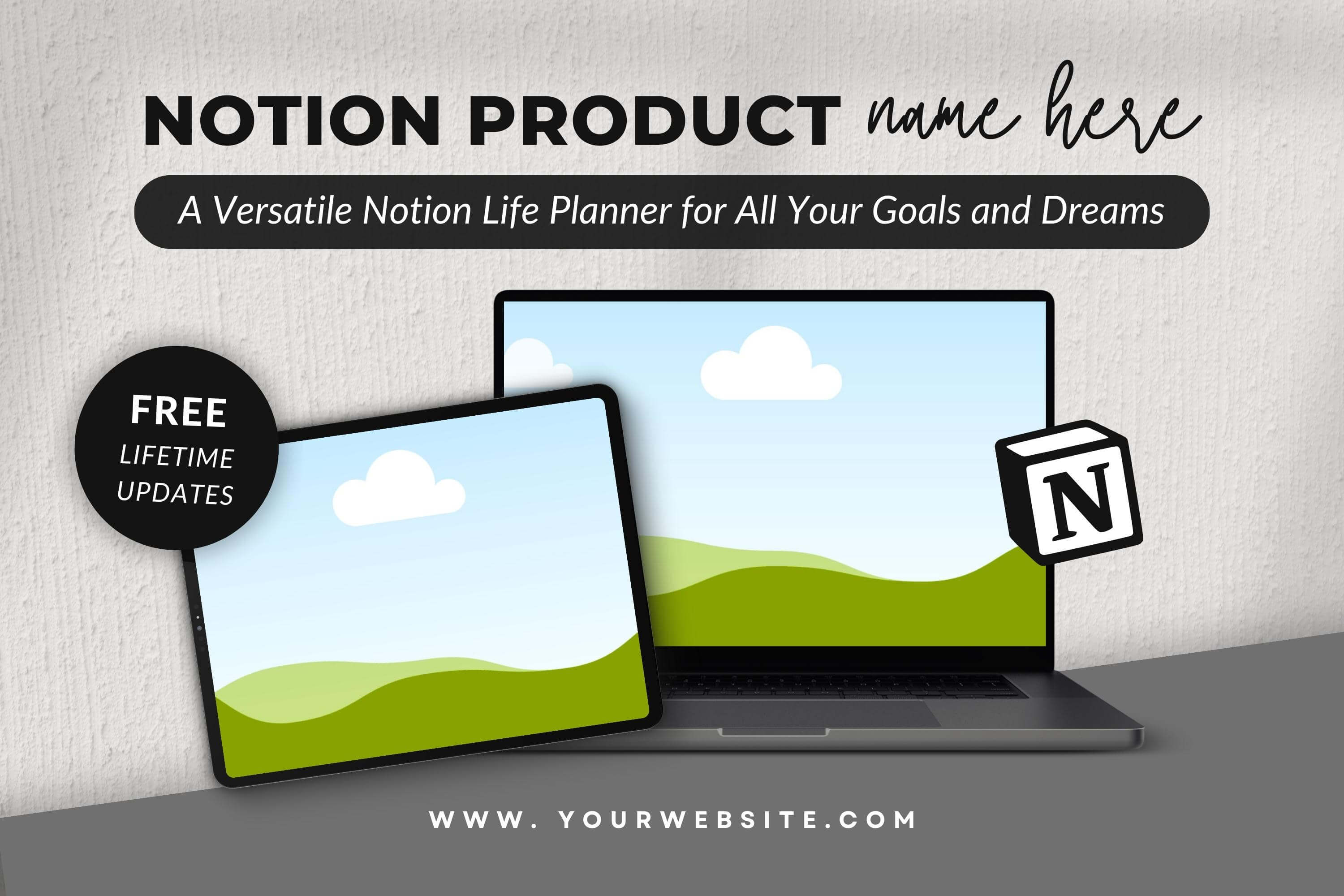 Notion Template Canva Mockups Bundle Black Devices - DigiPax