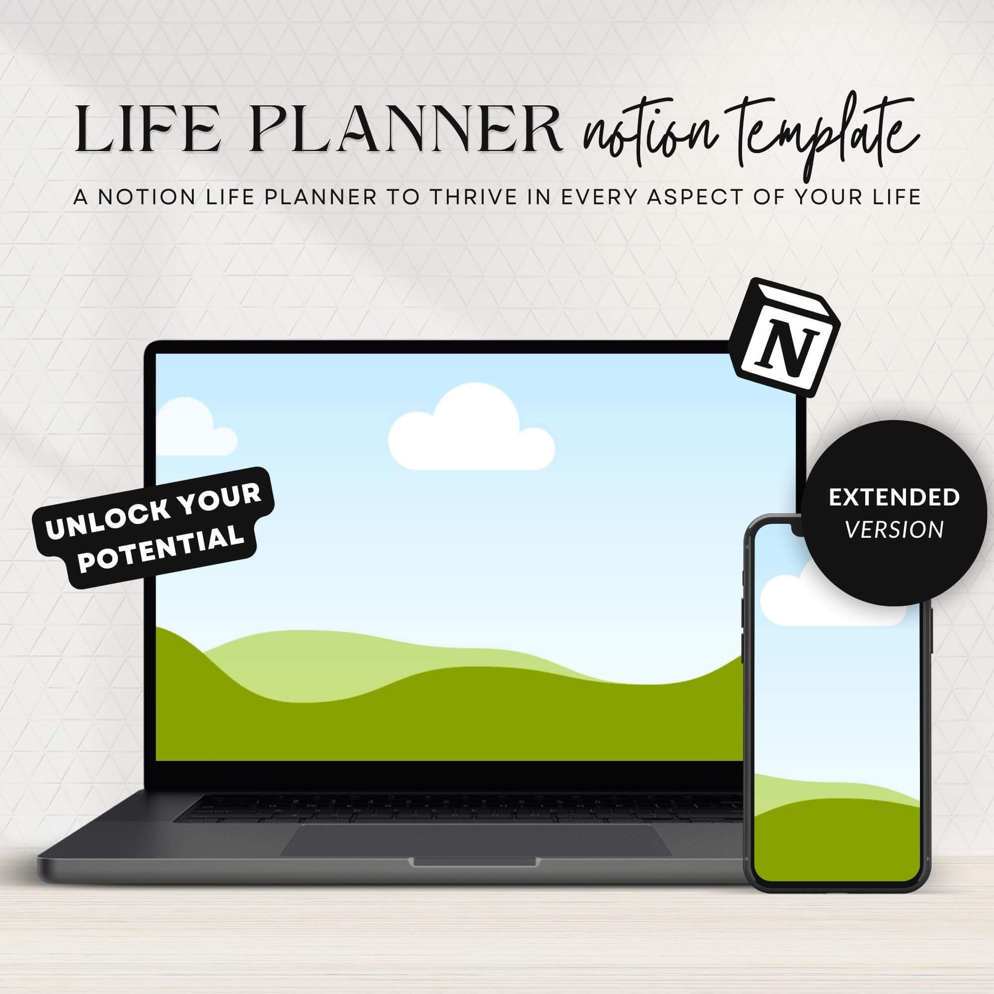 Notion Template Canva Mockups Bundle Black Devices - DigiPax