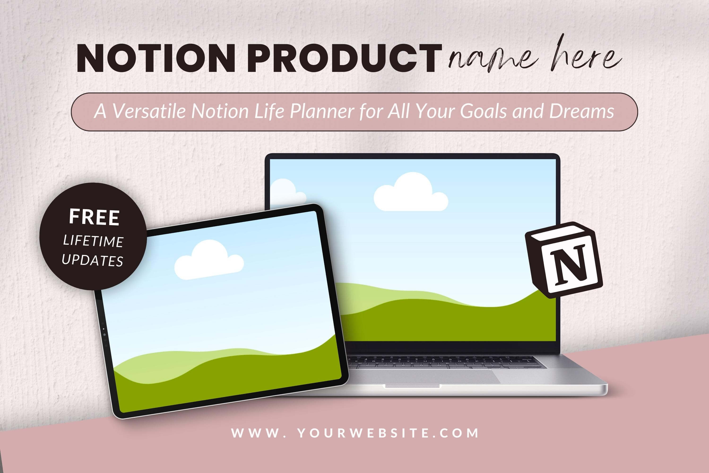 Notion Template Canva Mockups Bundle White Devices - DigiPax