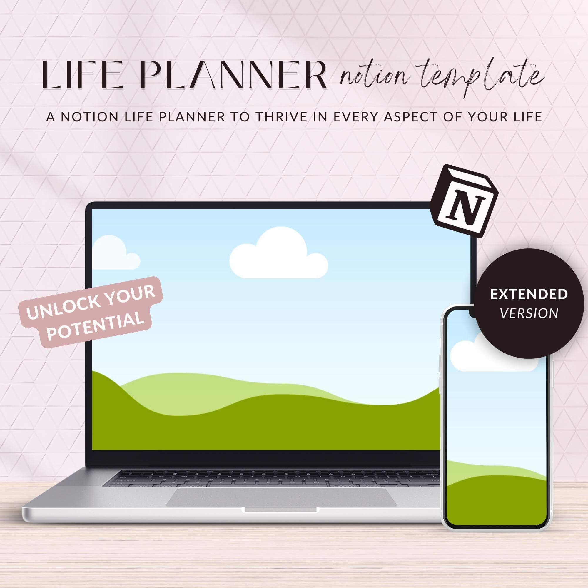 Notion Template Canva Mockups Bundle White Devices - DigiPax