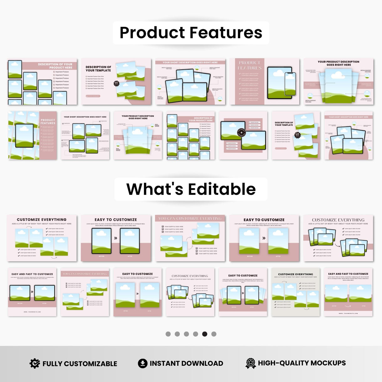 Printables Canva Mockup Templates Mega Bundle - DigiPax